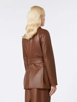 Max Mara Belted Nappa Leather Jacket