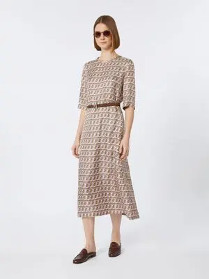 Max Mara Printed Silk Twill Maxi Dress