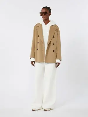 Max Mara Double-breasted Wool Jacket - Beige