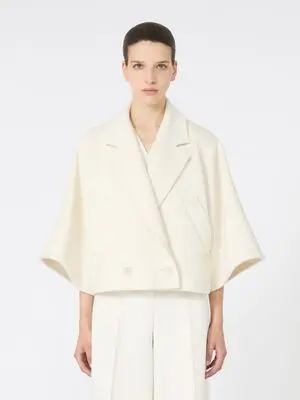 Max Mara Wool And Cashmere Cropped Jacket - White