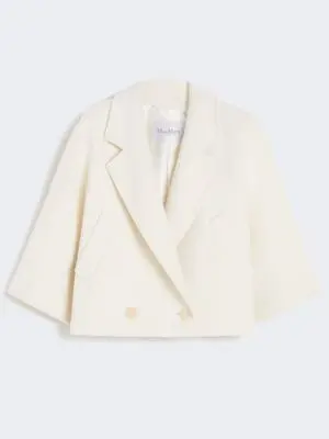 Max Mara Wool And Cashmere Cropped Jacket - White