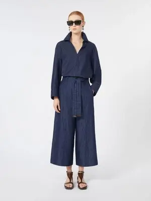 Max Mara Washed Denim Ankle Trousers