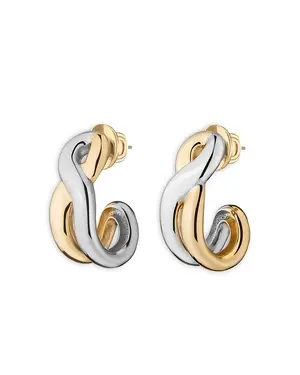 Demarson Odell Twist Half Hoop Earrings - Two Tone