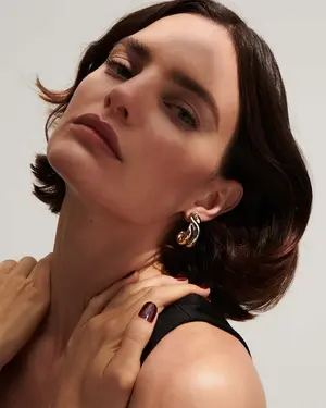 Demarson Odell Twist Half Hoop Earrings - Two Tone