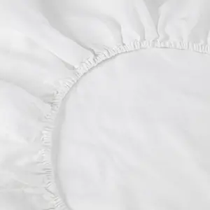 PIGLET IN BED Plain Linen Fitted Sheet - White