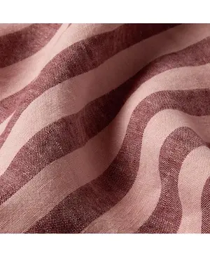PIGLET IN BED Pembroke Stripe Linen Pillowcase Pair - Rhubarb/rose