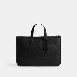 COACH Isaac Workbag In Maxi Signature Leather - Black