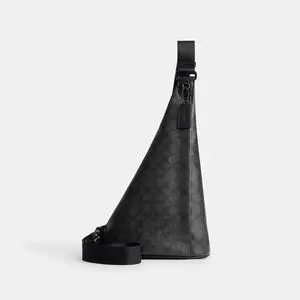Coach Triangle Sling Bag In Signature Canvas - Charcoal Signature