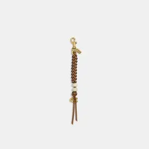 COACH Heritage Bead Bag Charm - Brass/honey Brown Multi