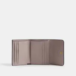 COACH Mila Small Flap Wallet In Colorblock - Brass/ash Multi