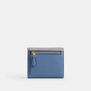 COACH Mila Small Flap Wallet In Colorblock - Brass/ash Multi