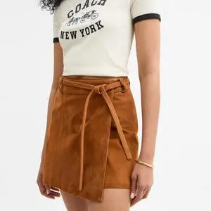 COACH Suede A-line Mini Skirt