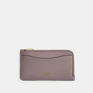 COACH New York Zip Card Case In Colorblock - Brass/ash Multi