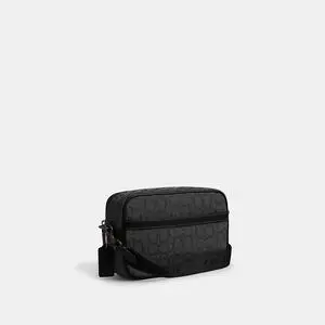 Coach Theo Camera Bag In Signature Jacquard - Black