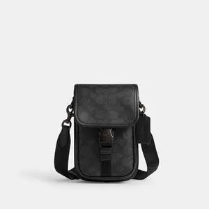 COACH League Phone Crossbody Bag - Charcoal Signature