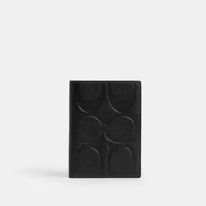 COACH® Passport Case In Maxi Signature Leather - Black