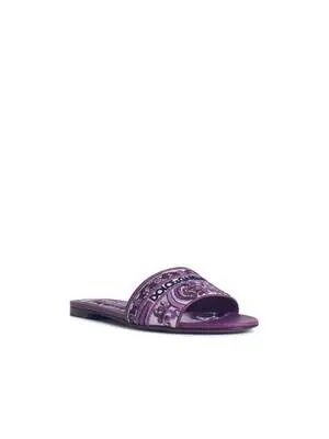 Dolce & Gabbana Slipper With Majolica Embroidery - Purple