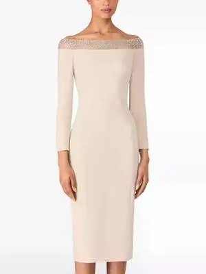 Jenny Packham Calypso Off-the-shoulder Midi Dress - Neutrals
