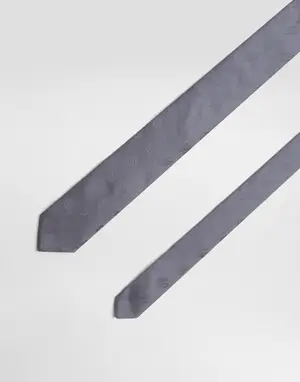 Dolce & Gabbana Dg Logo Jacquard Neck Tie - Grey
