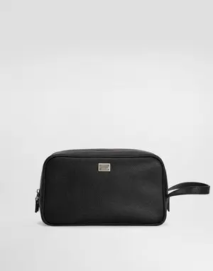 Dolce & Gabbana Sicily Calfskin Necessaire - Black