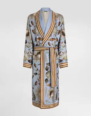Dolce & Gabbana Shell-print Silk Twill Robe - Multicolor