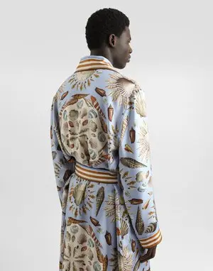 Dolce & Gabbana Shell-print Silk Twill Robe - Multicolor