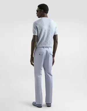 Dolce & Gabbana Cotton Gabardine Cargo Trousers - Azure