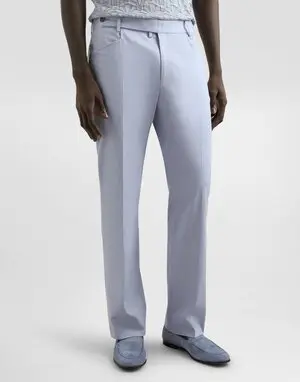 Dolce & Gabbana Cotton Gabardine Cargo Trousers - Azure