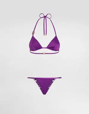 Dolce & Gabbana Triangle Bikini Set - Purple