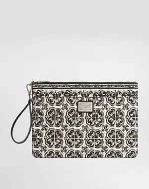 Dolce & Gabbana Majolica-print Canvas Clutch - Multicolor