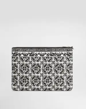 Dolce & Gabbana Majolica-print Canvas Clutch