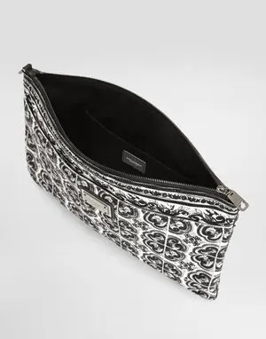Dolce & Gabbana Majolica-print Canvas Clutch