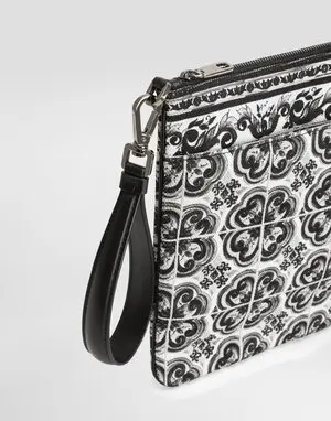 Dolce & Gabbana Majolica-print Canvas Clutch