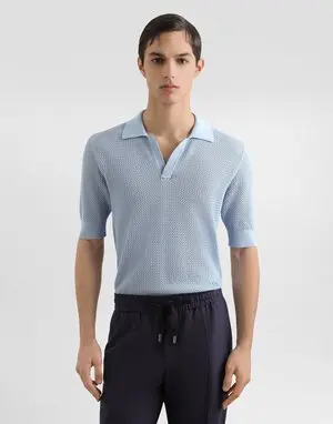 Dolce & Gabbana Micro-pattern Cotton Polo Shirt