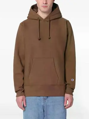 Champion Logo-patch Cotton Hoodie - Brown