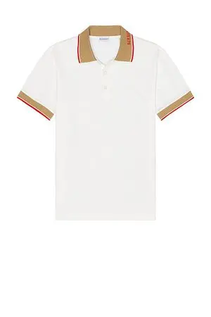 Burberry Collar Slim Fit Polo - Chalk