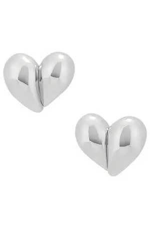 Bottega Veneta Heart Earrings - Silver