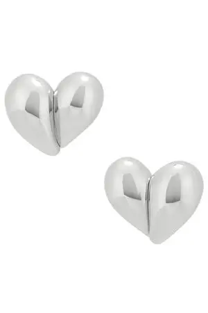 Bottega Veneta Heart Earrings - Silver