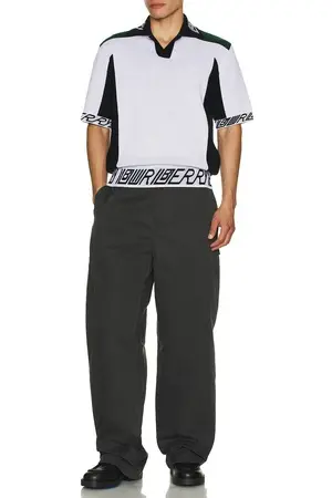 Burberry Football Script Polo In White,black