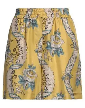 Max Mara Floral Print Satin Shorts - Yellow