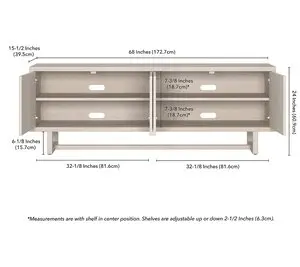 HUDSON&CANAL Cutler Rectangular Tv Stand For Tv 's Up To 75
