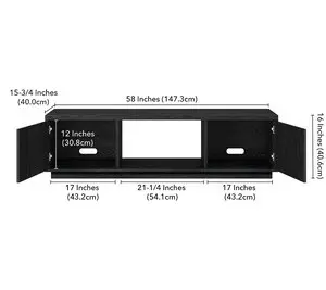 HUDSON&CANAL Dorian Rectangular Tv Stand For Tv 's Up To 65
