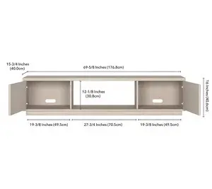 HUDSON&CANAL Dorian Rectangular Tv Stand For Tv 's Up To 78