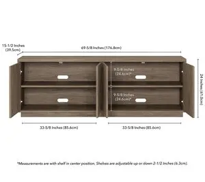 HUDSON&CANAL Hanson Rectangular Tv Stand For Tv 's Up To 75