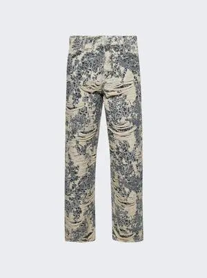 Acne Studios 1981 Denim Distressed Monogram Jeans - Blue