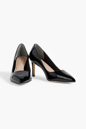 STUART WEITZMAN Leigh 75 Patent-leather Pumps - Black
