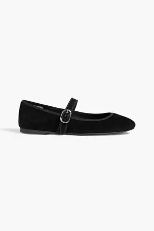 Grosgrain and Suede Trimmed Flats