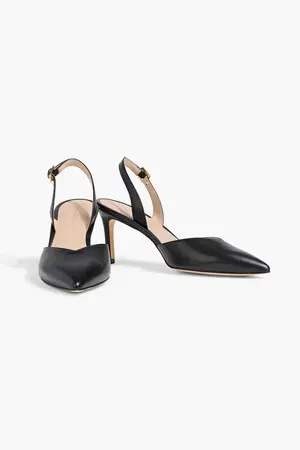 STUART WEITZMAN Ryder 75 Leather Slingback Pumps