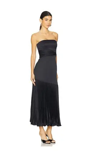 AMUR Milly Pleated Midi Dress