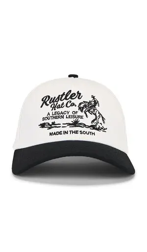 RUSTLER HAT CO. Rodeo Trucker Cap - White & Black Combo